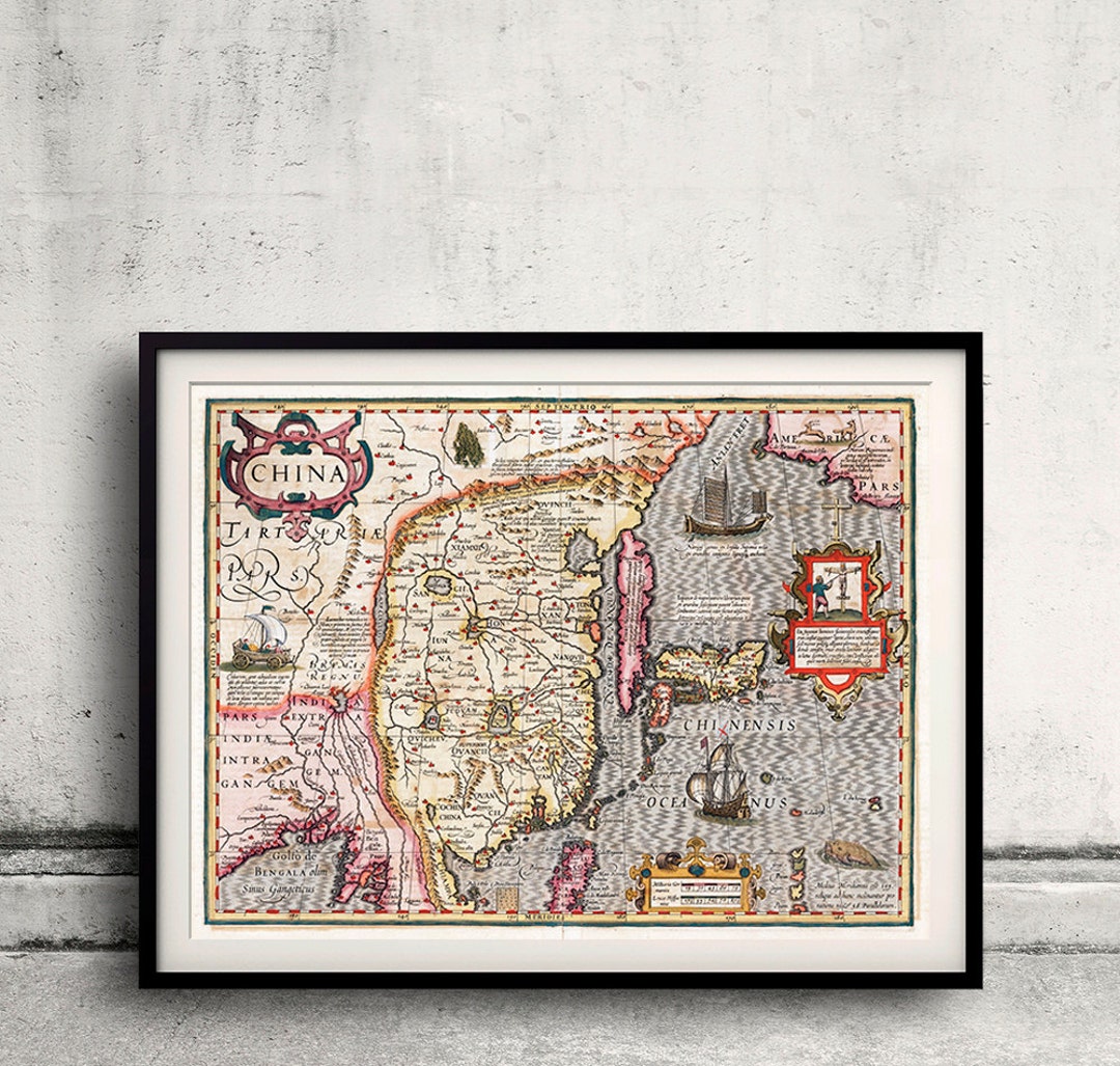 Map of China - Mercator - 1606 - SKU 0331 - Etsy