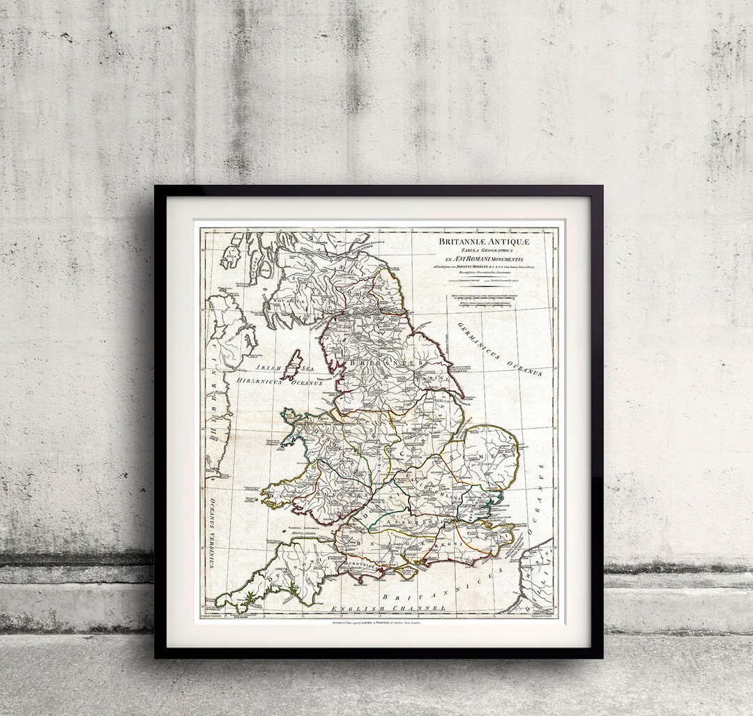 Map of England in Ancient Roman Times Horsley 1794 SKU 0272 - Etsy