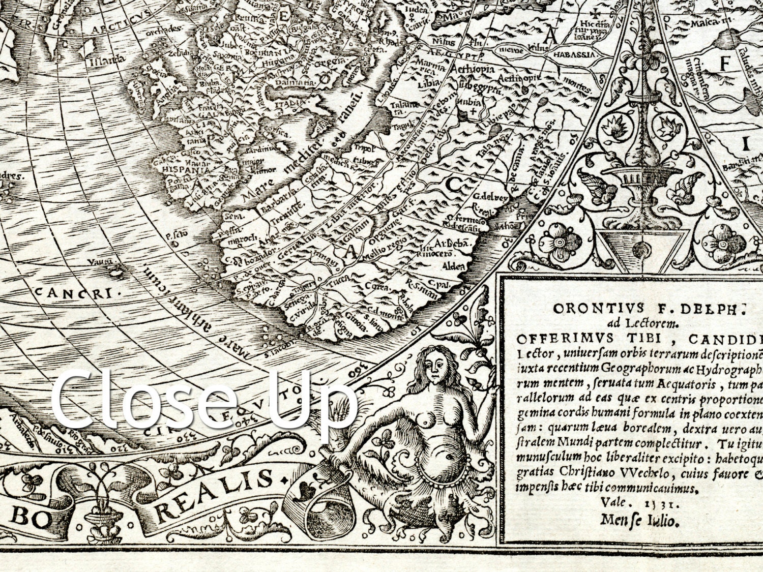World Map Nova Et Integra Universi Orbis Descriptio by Oronce Fine ...