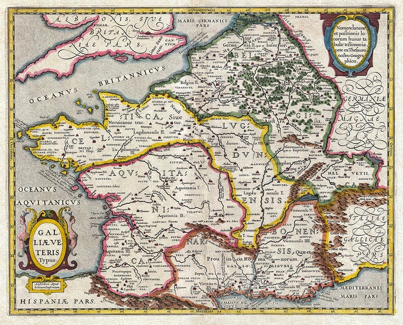 Map of France Gaul in Antiquity Geographicus Galliae Jansson 1657 SKU ...