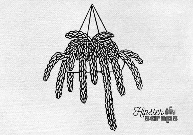 Macrame Plant Hanger Clipart, Macrame Digital Stamps, Hanging Plant ...