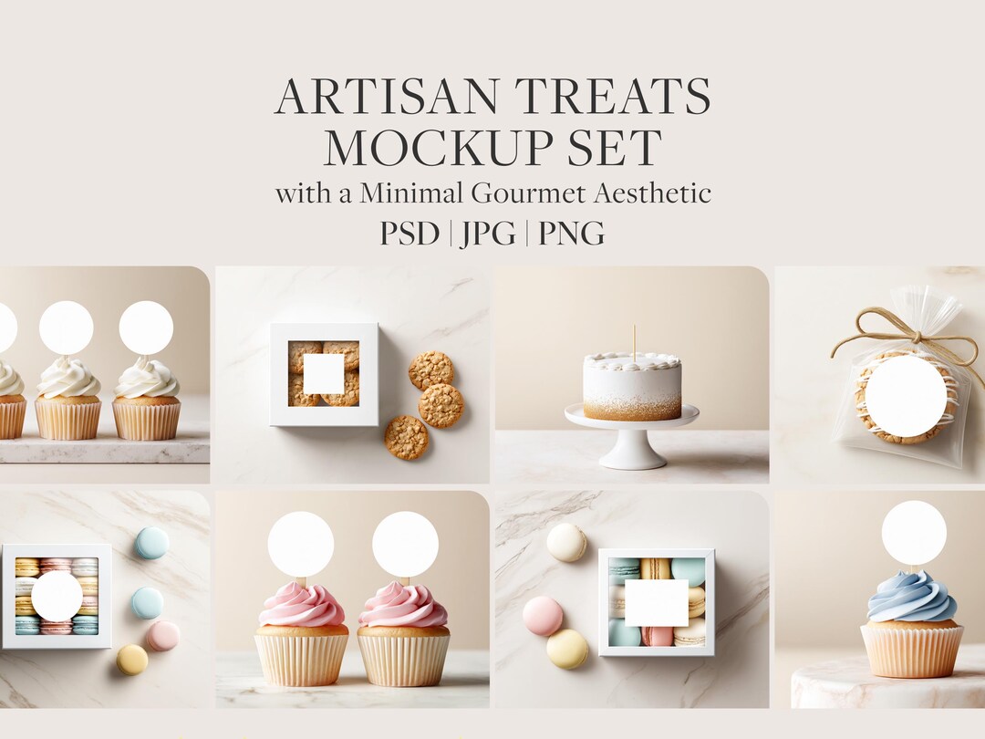 Artisan Treats Mockup Set | Topper Mockup, Label Mockup, Tag Mockup ...