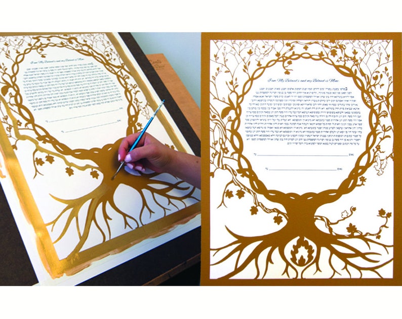Eternity Tree Hand-painted Version Giclée Ketubah - Etsy