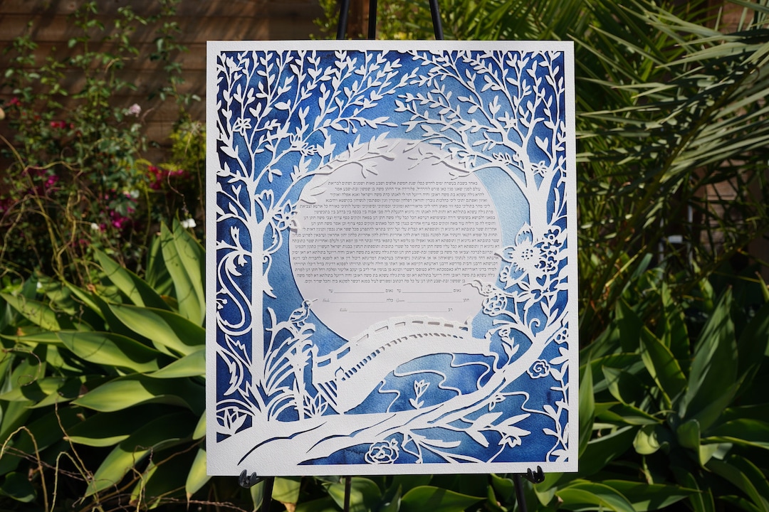 Ecosystem of Love Rainforest Bridge - Papercut Ketubah - Etsy