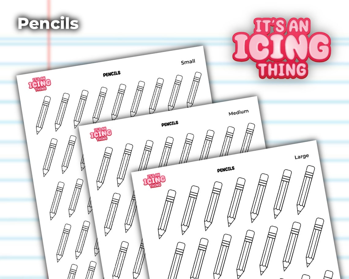 Pencil Royal Icing Transfer Sheets - Etsy