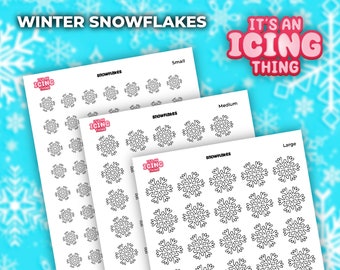 1 Inch Snowflake Royal Icing Transfer Sheet Holiday Winter Christmas - Etsy