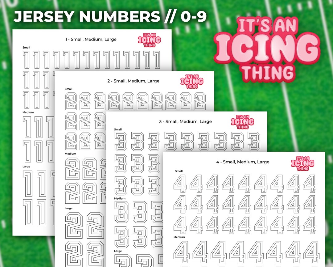 Sports Jersey Numbers - Royal Icing Transfer Sheets #'s 0-9 - Etsy