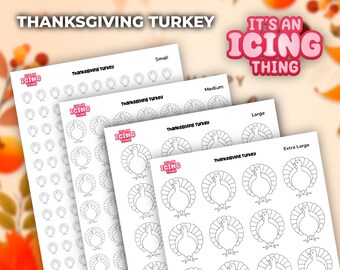 Thanksgiving Turkey Royal Icing Transfer Template Printable Turkey ...