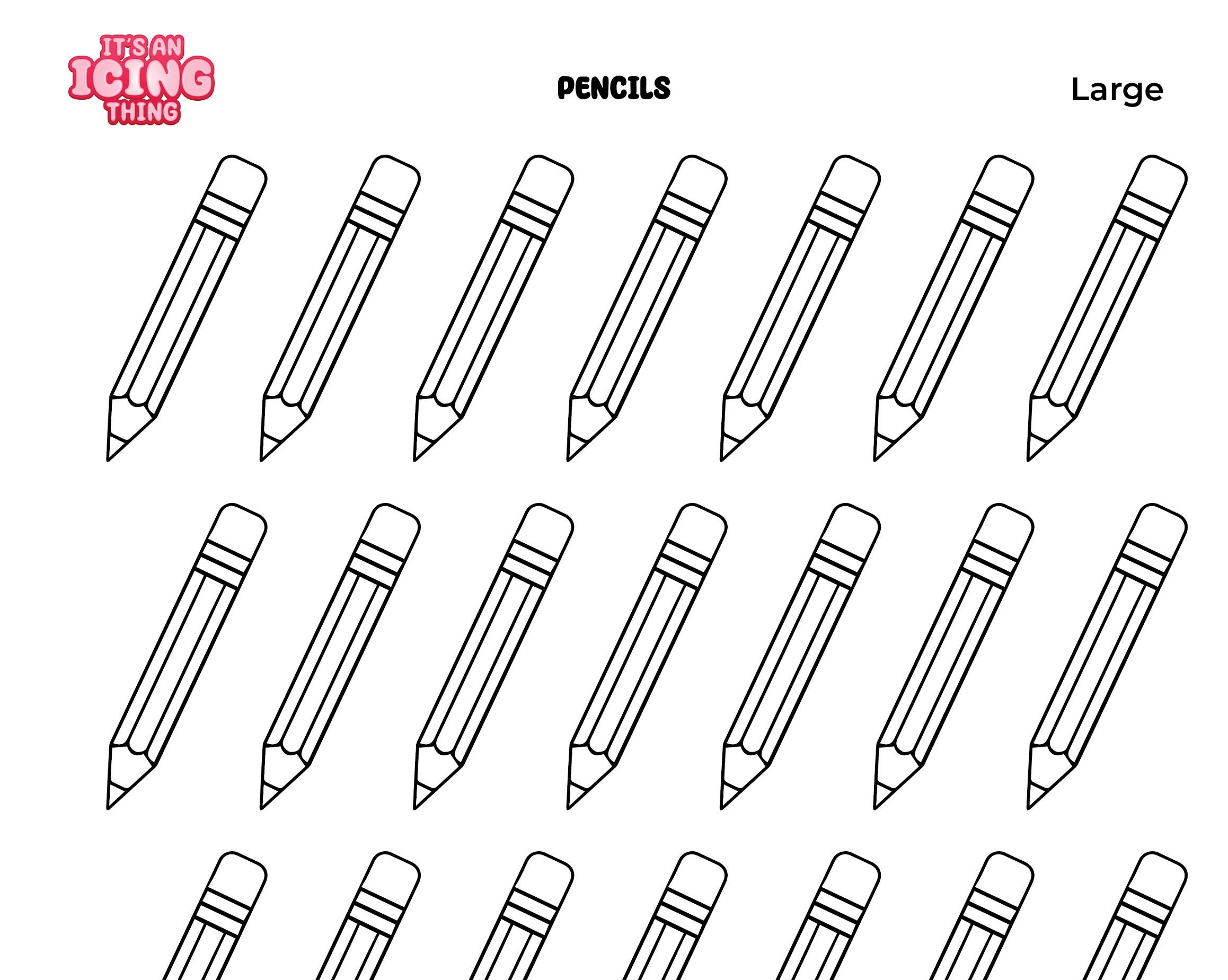 Pencil Royal Icing Transfer Sheets - Etsy