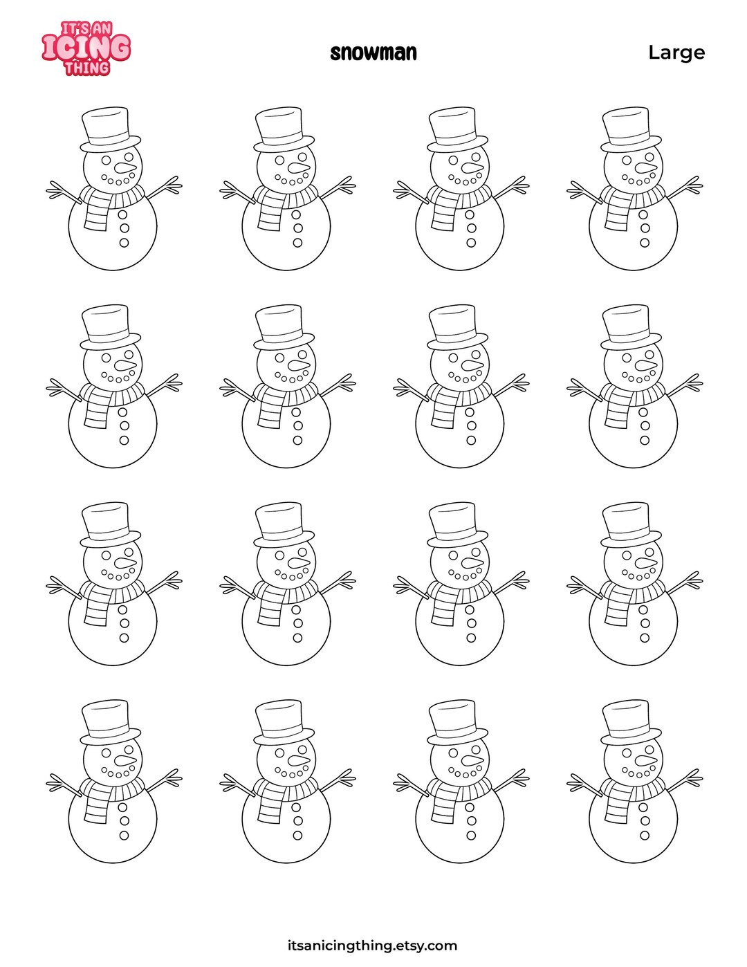 Snowman Royal Icing Transfer Sheets - Etsy