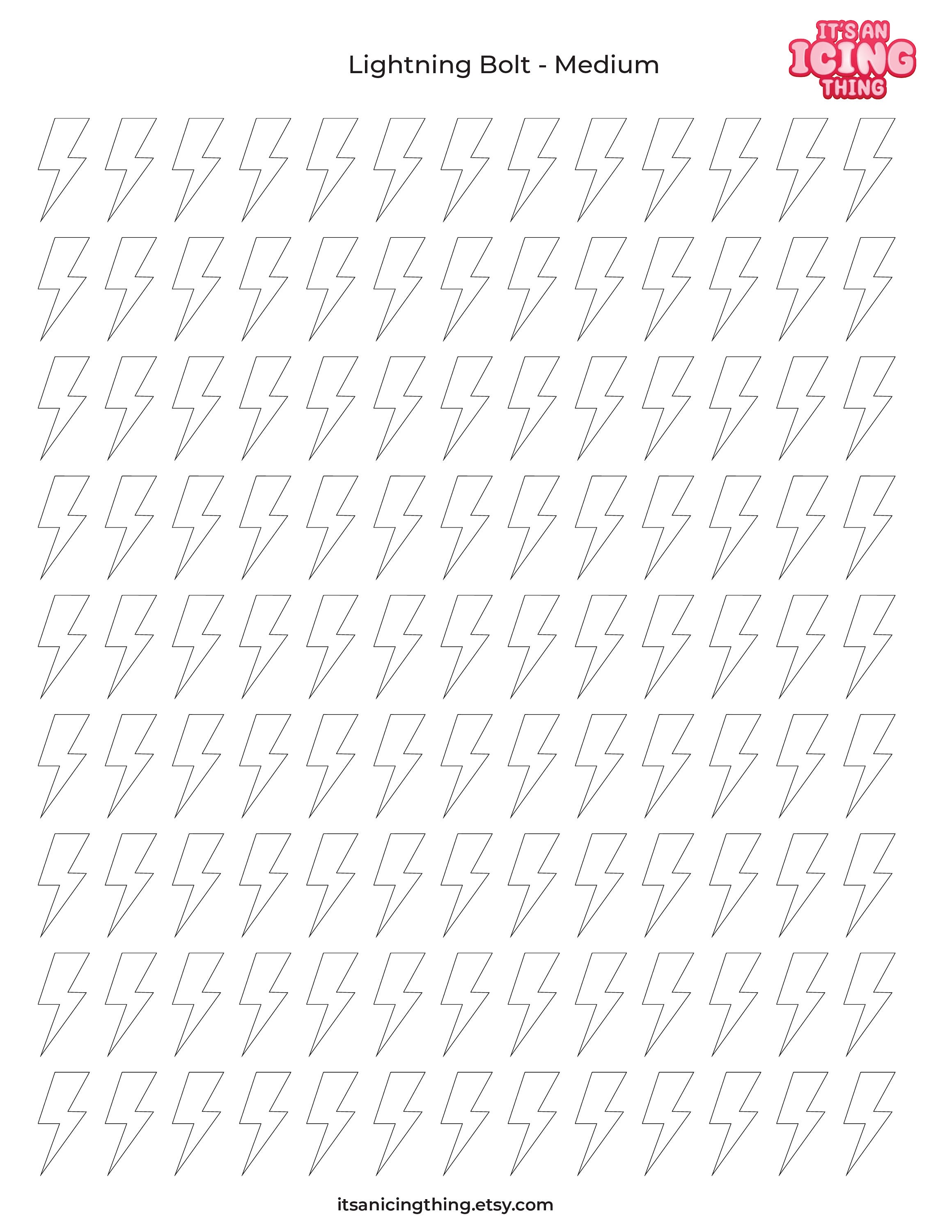 Lightning Bolt Royal Icing Transfer Sheet - Etsy