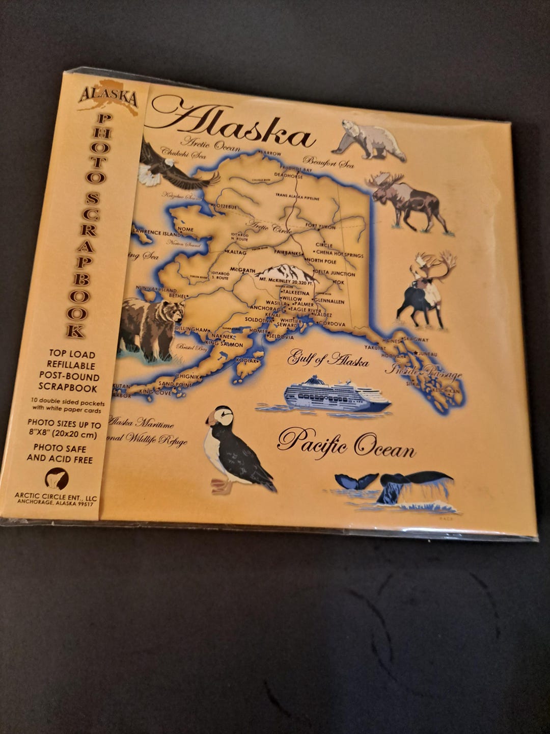 NEW Alaska Photo Scrapbook Top Load Refillable 9 X 9.5 Bear Moose Eagle ...