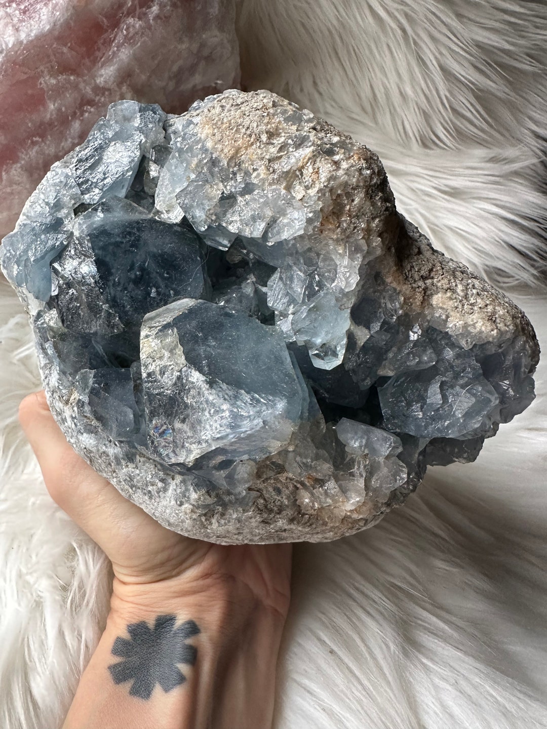 Large Celestite Gemstone Specimen From Madagascar - Etsy
