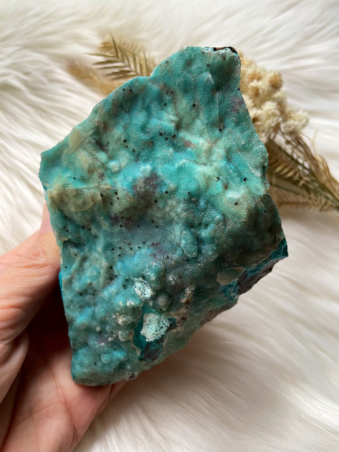 Rare Beautiful XL Blue Drusy Chrysocolla Specimen From Congo Africa ...