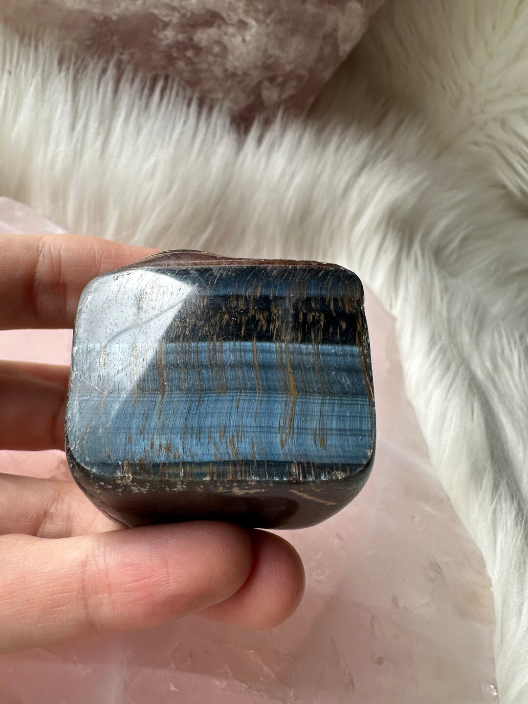 Rare Blue Hawks Eye Polished Freeform From Africa - Etsy