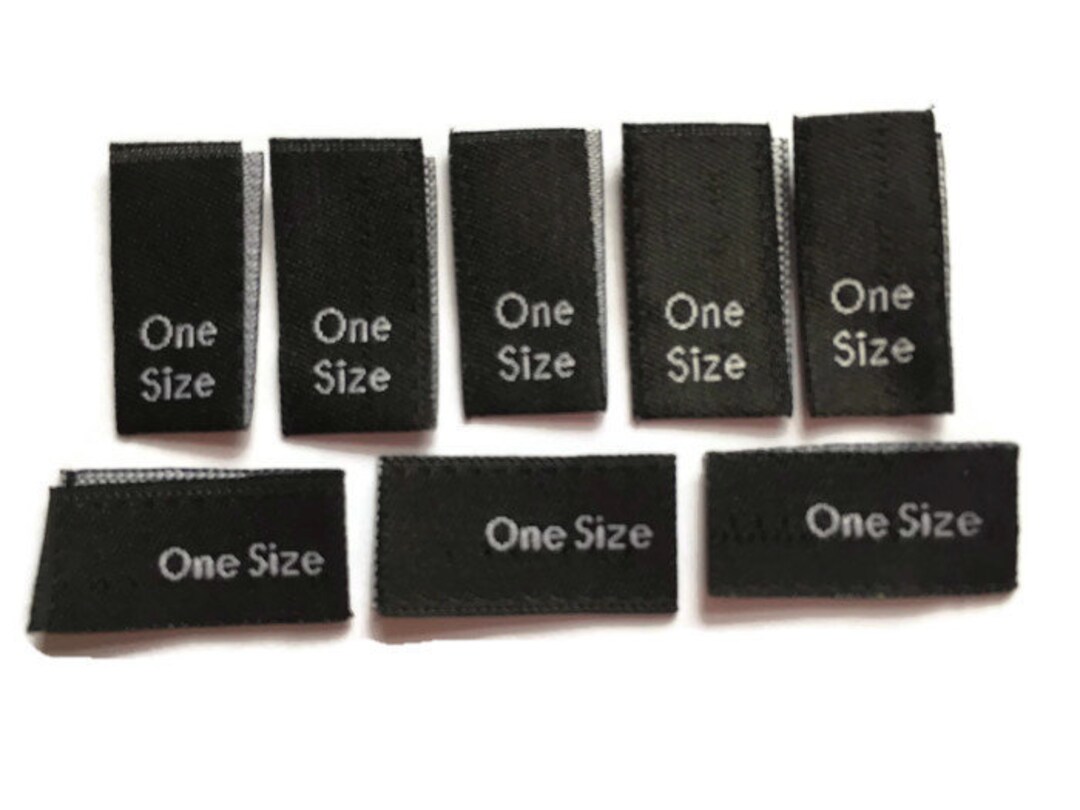 Black Woven One Size Size Labels Tabs Clothing Garment - Etsy