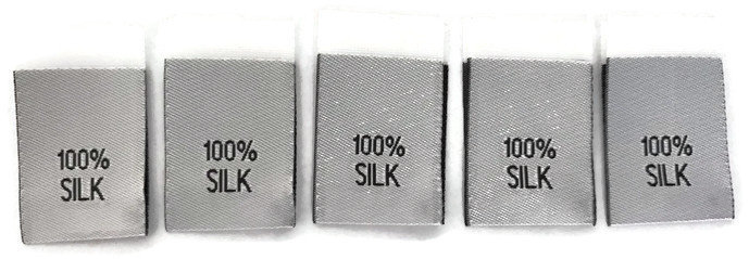 100% Silk White/Black Woven Care Labels Clothing Garment | Etsy