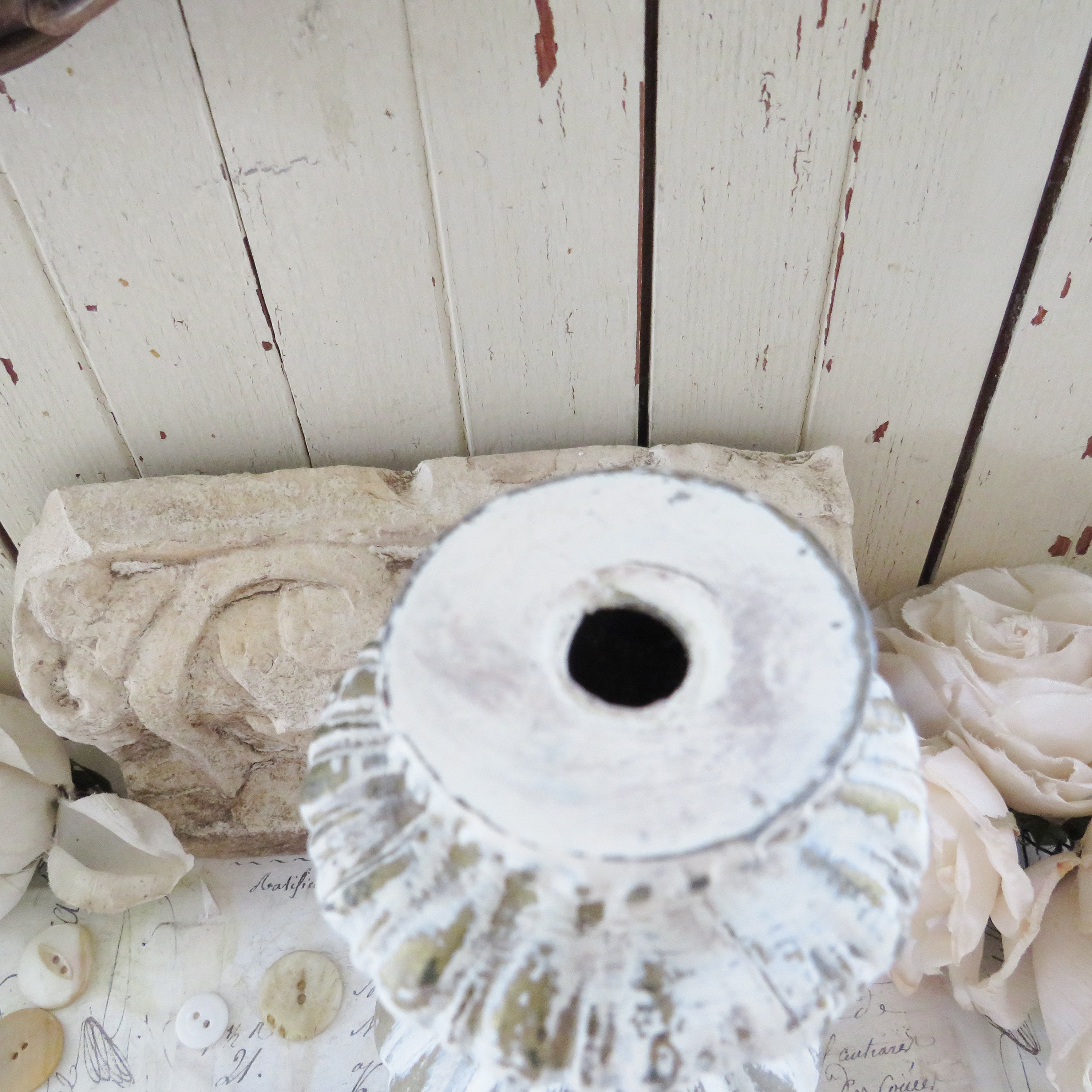 Vintage Piece of Salvaged Metal Lamp Stand Painted and Distressed ...