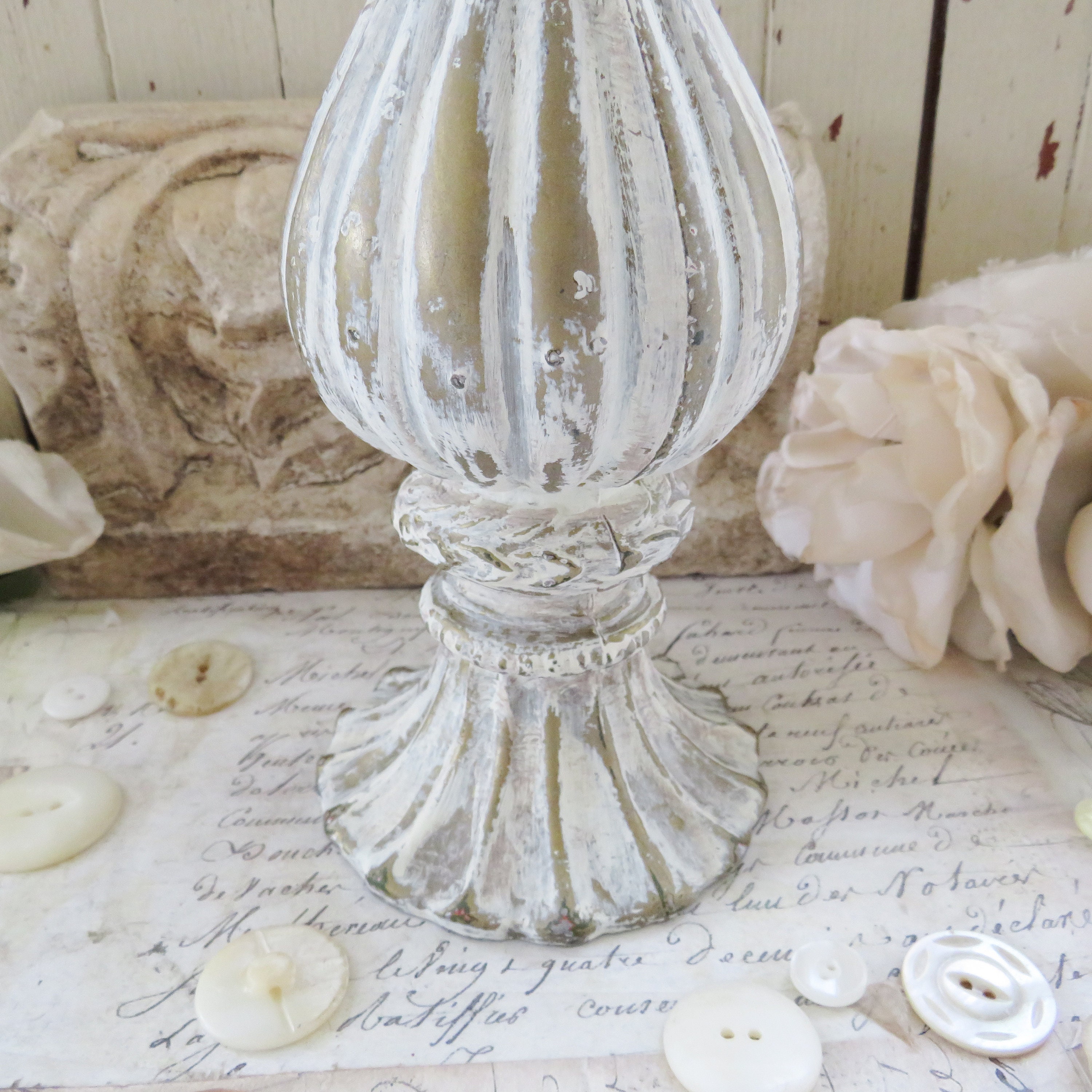 Vintage Piece of Salvaged Metal Lamp Stand Painted and Distressed ...