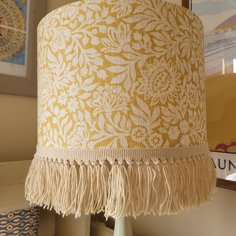 Fringed Table Lampshade 25cm - Etsy UK