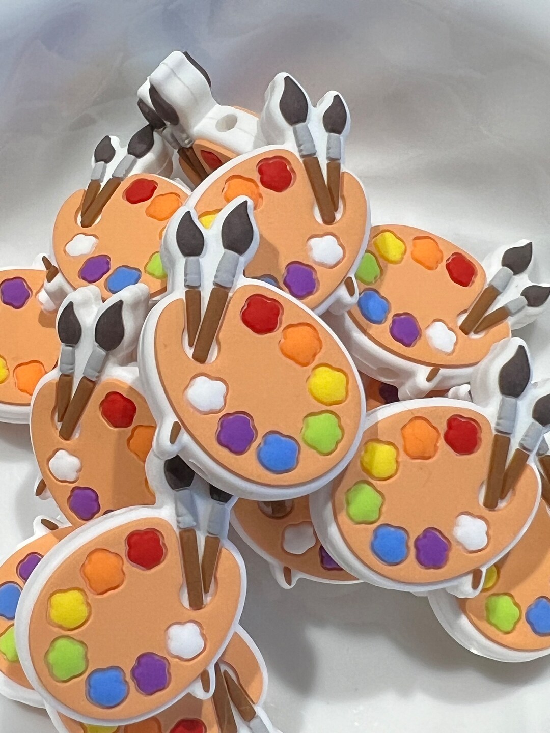 667 Jiti's Touch Exclusive: Paint Palette Silicone Focal Beads - Etsy