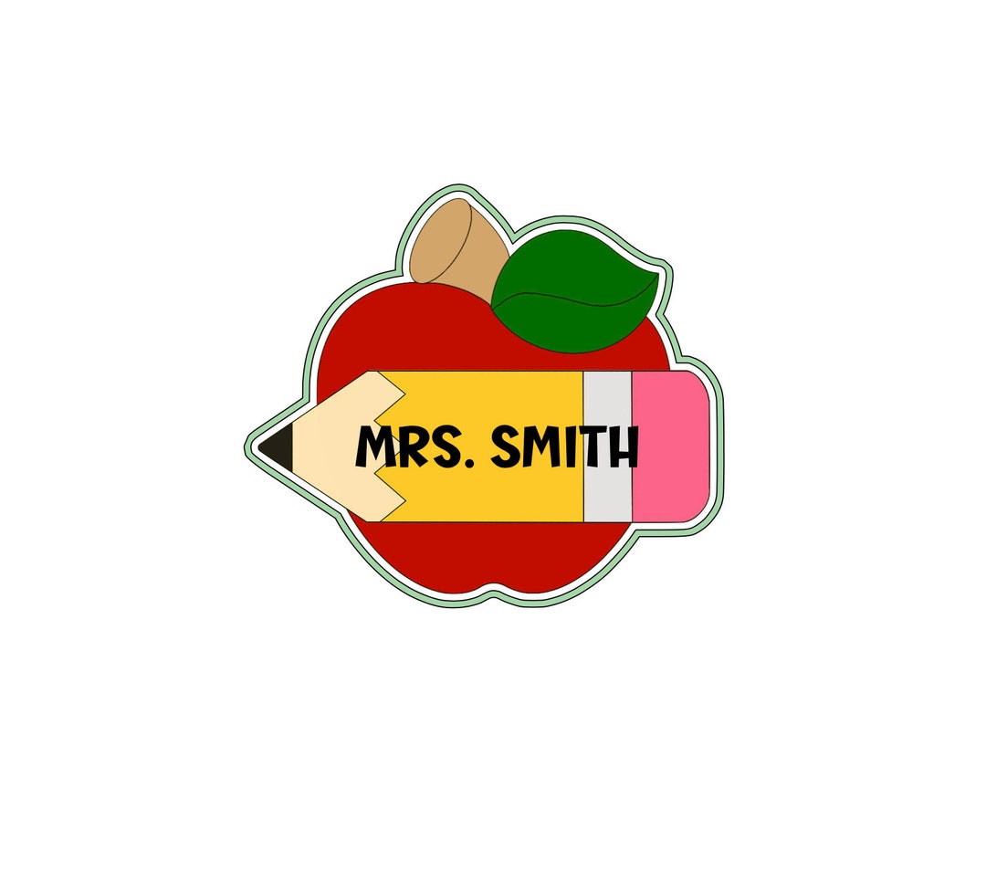 9004 Apple Name Tag Cookie Cutter - Etsy