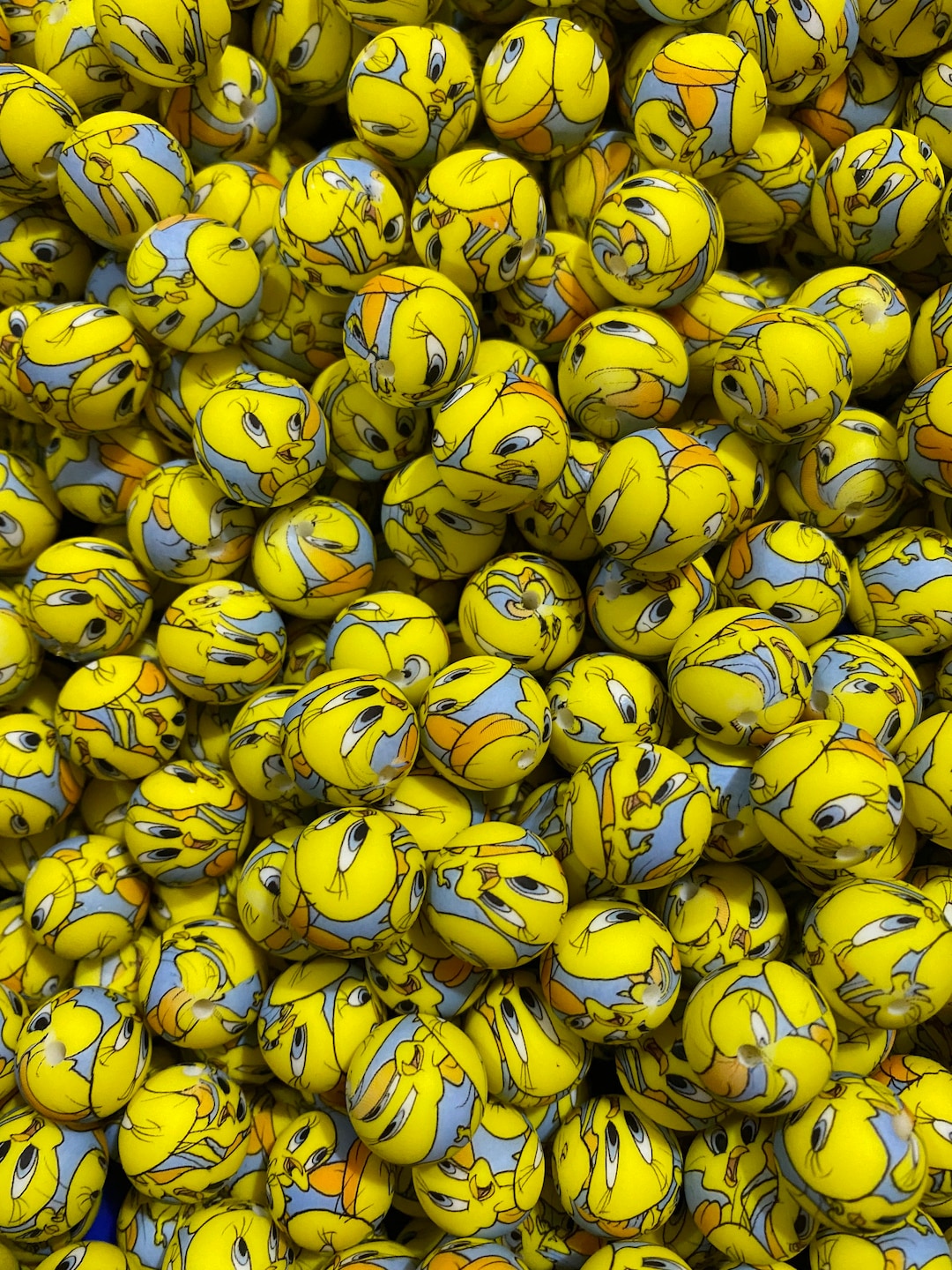 10 Count 15 Mm Bird Print Round Silicone Bead - Etsy