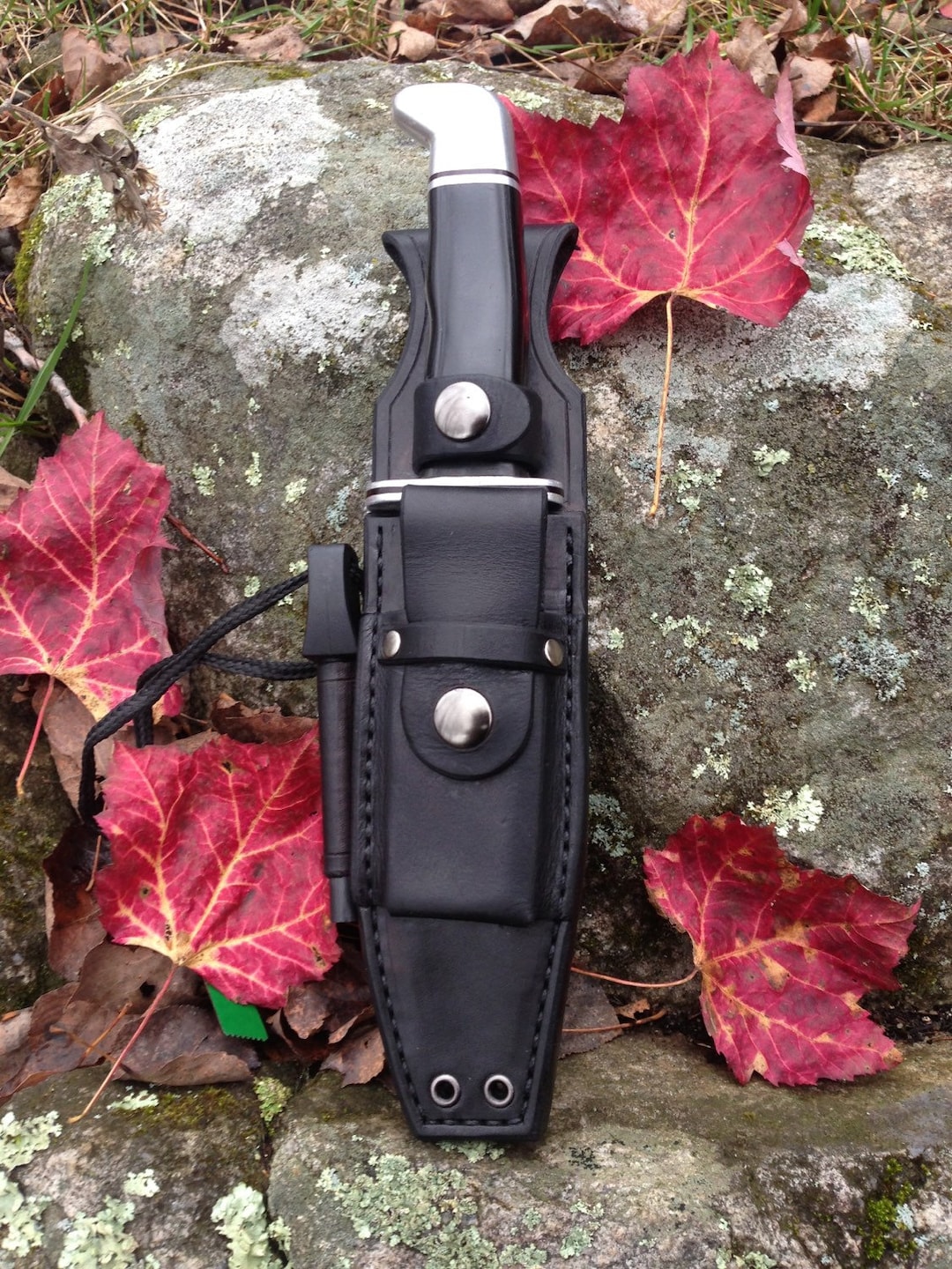 Black Stone Pouch Bushcraft Sheath for the Buck 119 - Etsy