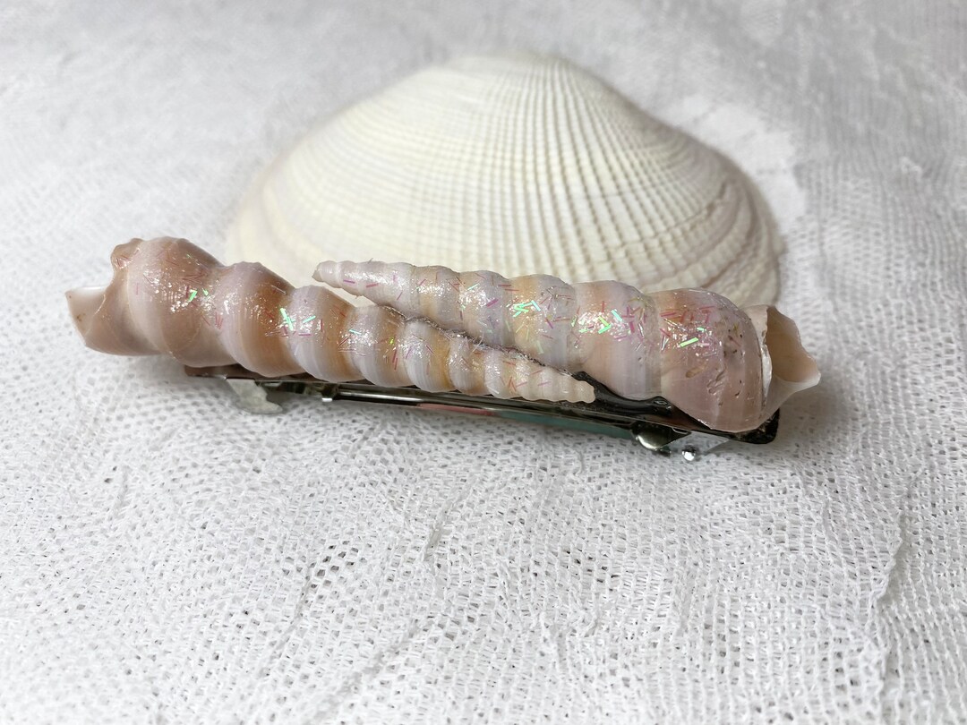 Simple Auger Spiral Shell Hair Clip Barrette, 3 Inch Clip, Sparkling ...