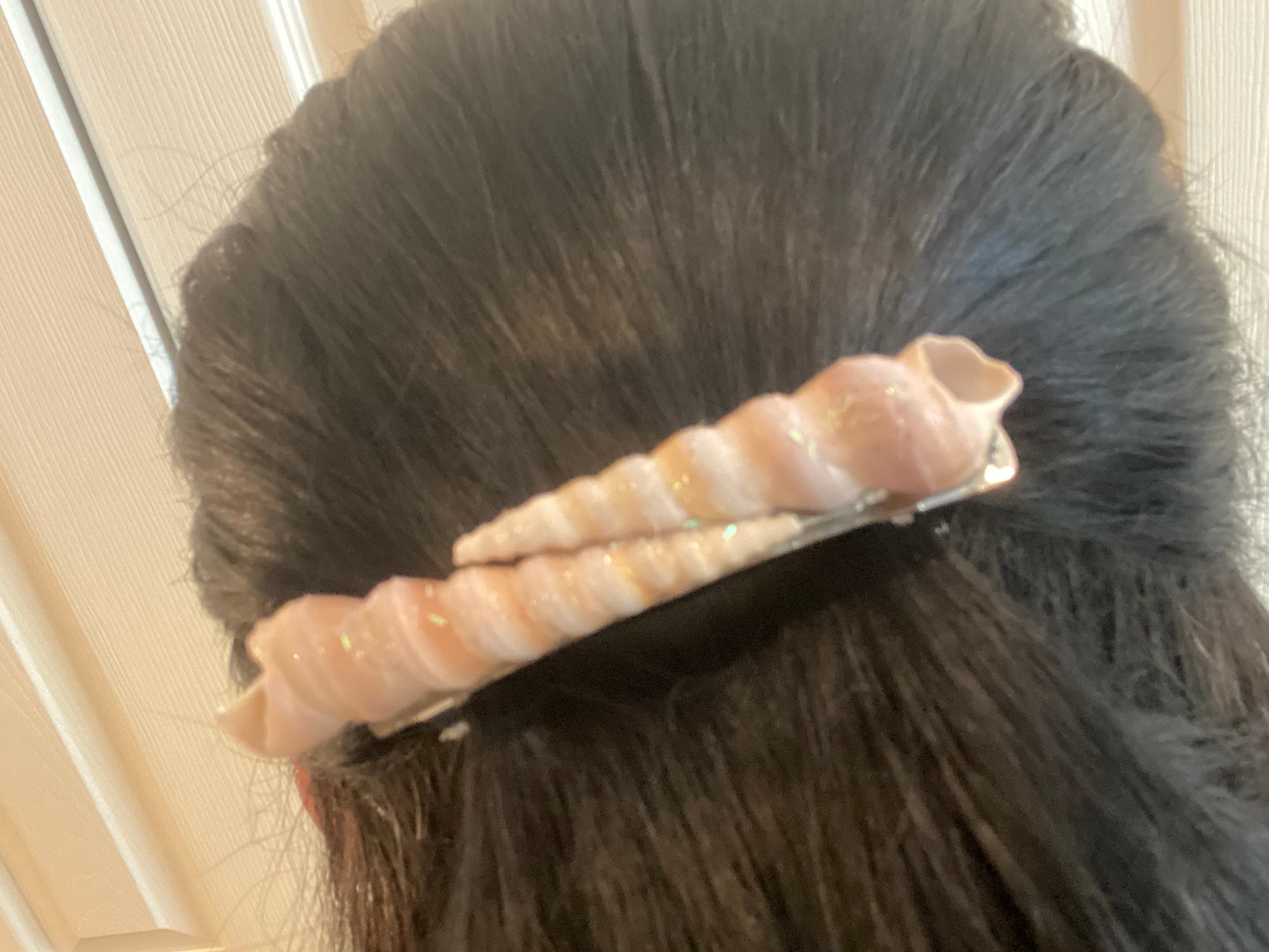 Simple Auger Spiral Shell Hair Clip Barrette, 3 Inch Clip, Sparkling ...