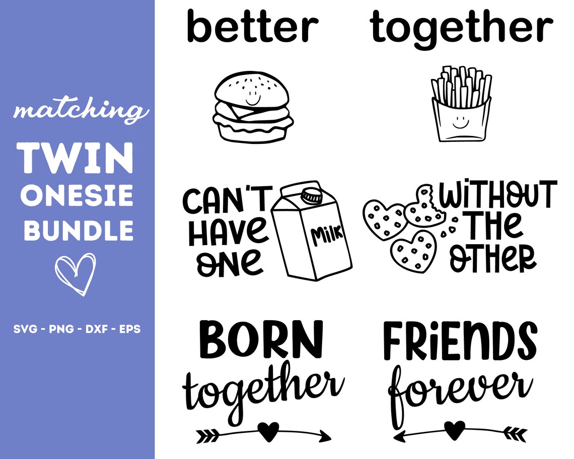 Twin Onesies Svg Bundle Twin Baby Svg Womb Mates Svg Cant - Etsy Canada
