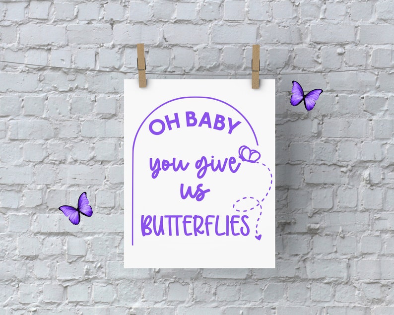 Butterfly Baby Shower SVG Bundle, Cake Topper, Onesie (digital Files ...
