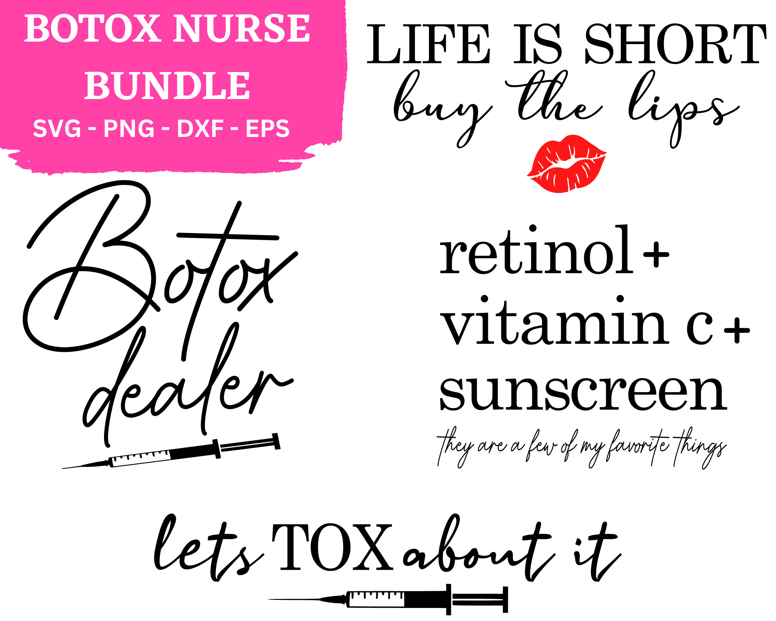 Botox Nurse SVG Bundle, Nurse Designs (digital Download) - Etsy