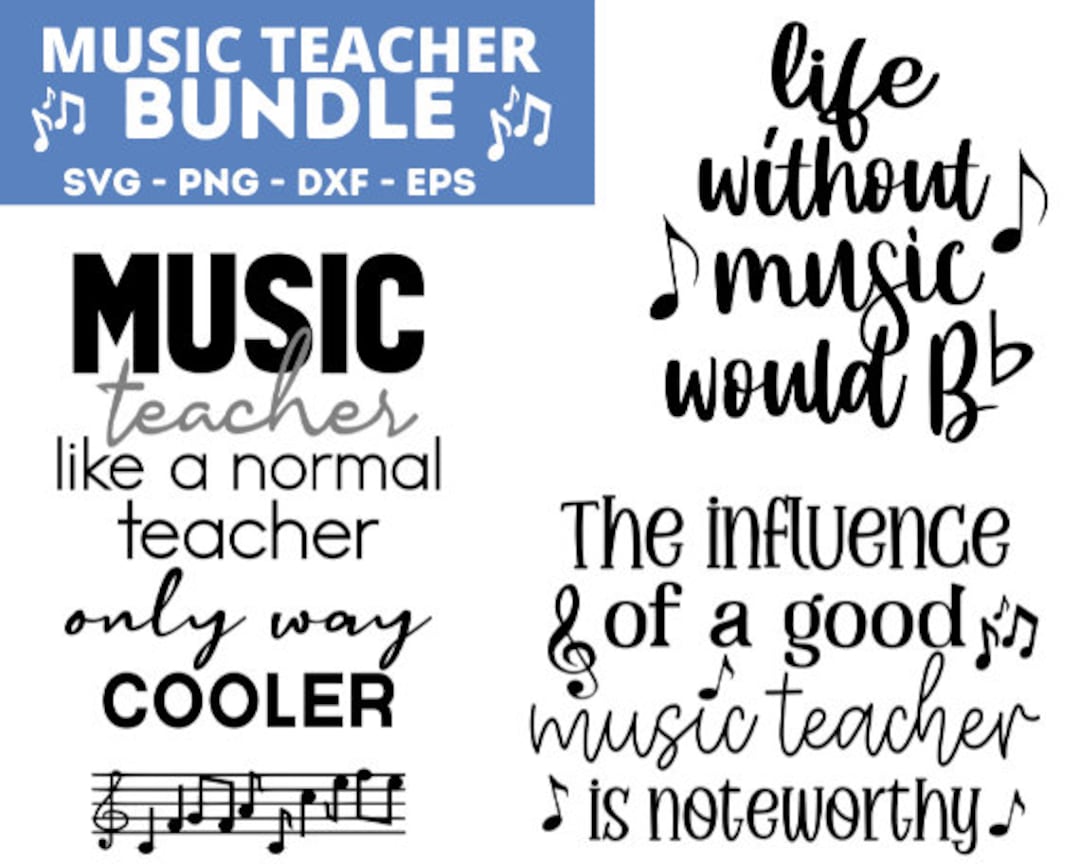 Music Teacher SVG Bundle, Music Teacher Gift SVG, Without Music Life ...