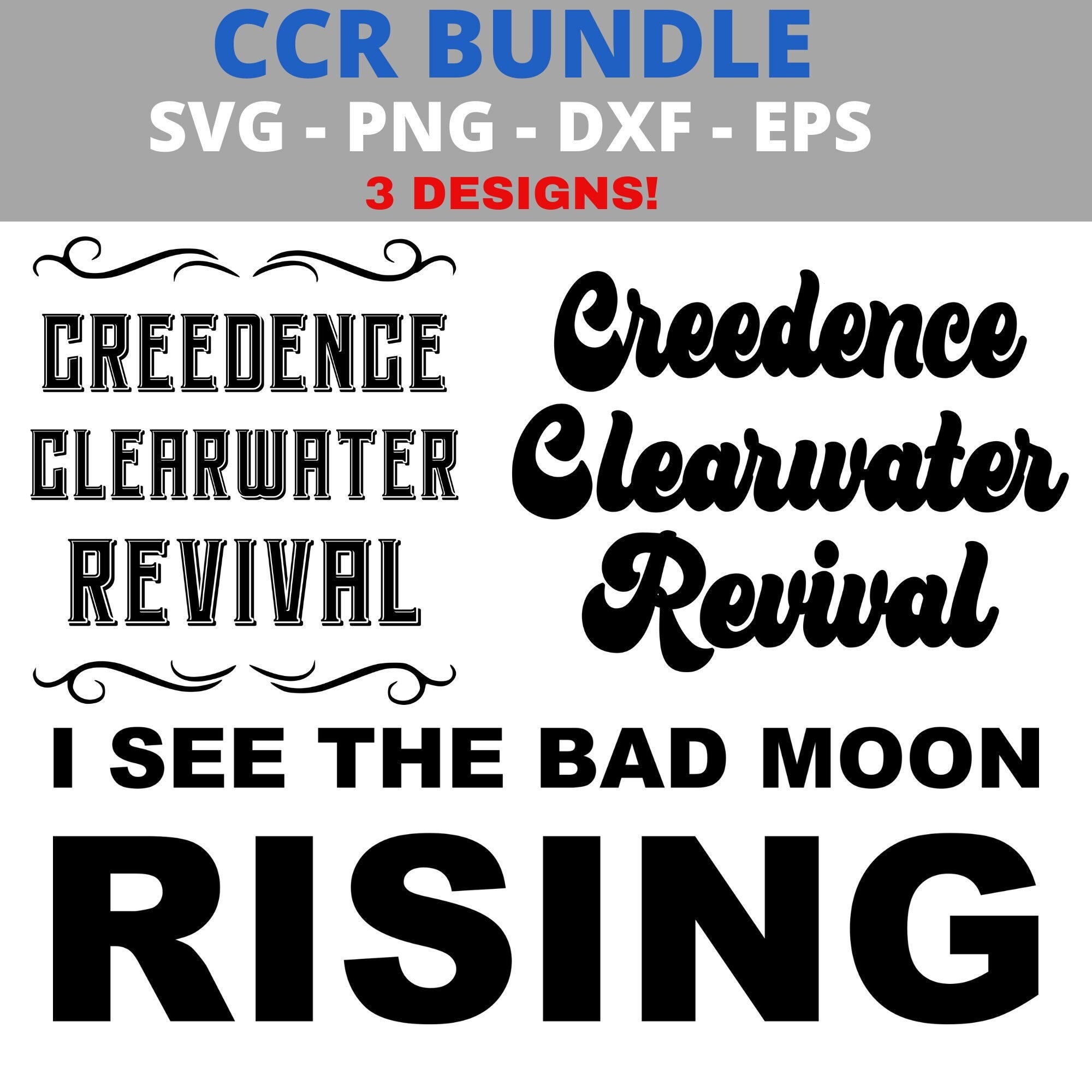 Creedence Clearwater Revival SVG Bundle, CCR SVG, Bad Moon Rising - Etsy