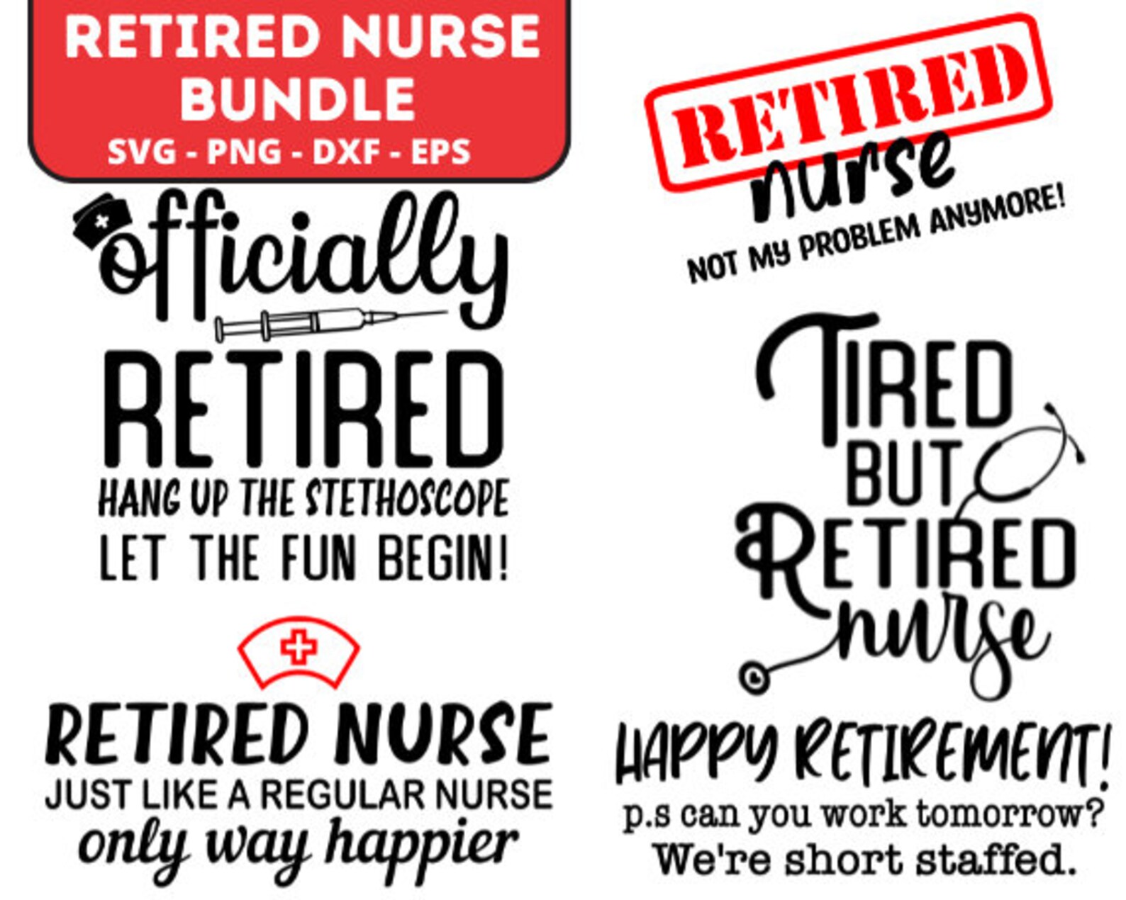 Retired Nurse SVG Bundle Happy Retirement SVG Nurse - Etsy Canada