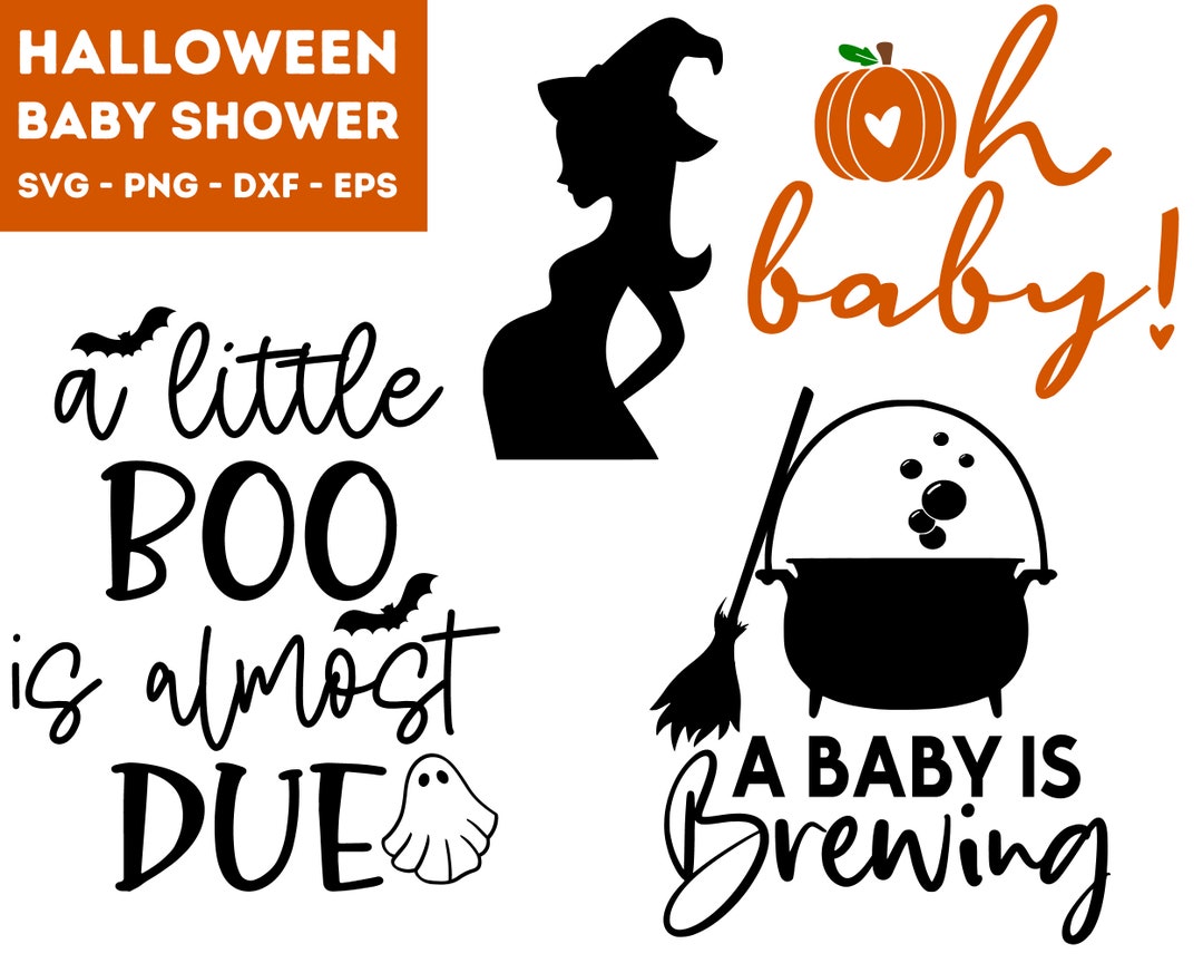 Halloween Baby Shower SVG Bundle, Pregnant Witch, Boo (digital Download ...