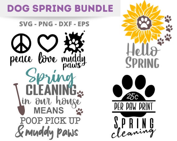 Spring Dog SVG Bundle Muddy Paws SVG Spring Cleaning SVG | Etsy