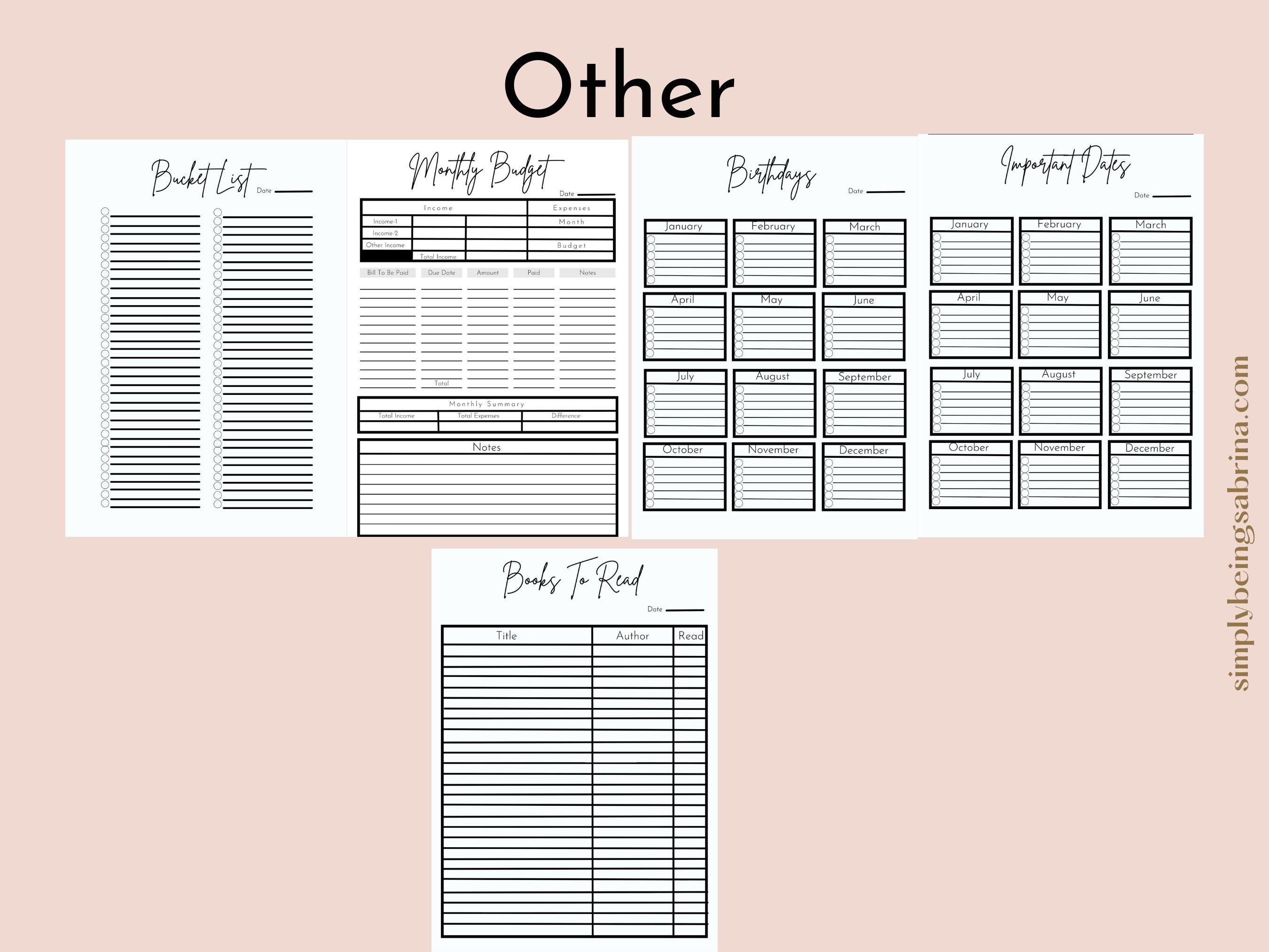 Ultimate Undated Printable Planner/ Monthly Weekly Daily - Etsy