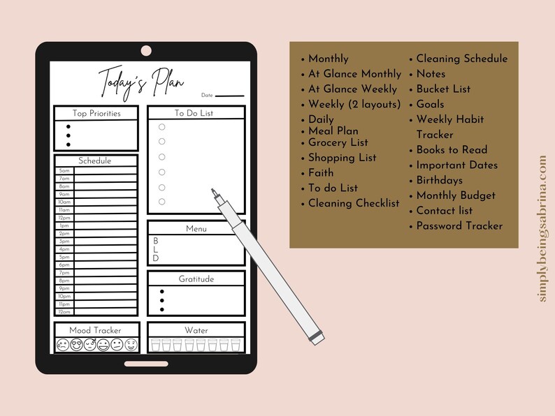 Ultimate Undated Printable Planner/ Monthly Weekly Daily - Etsy