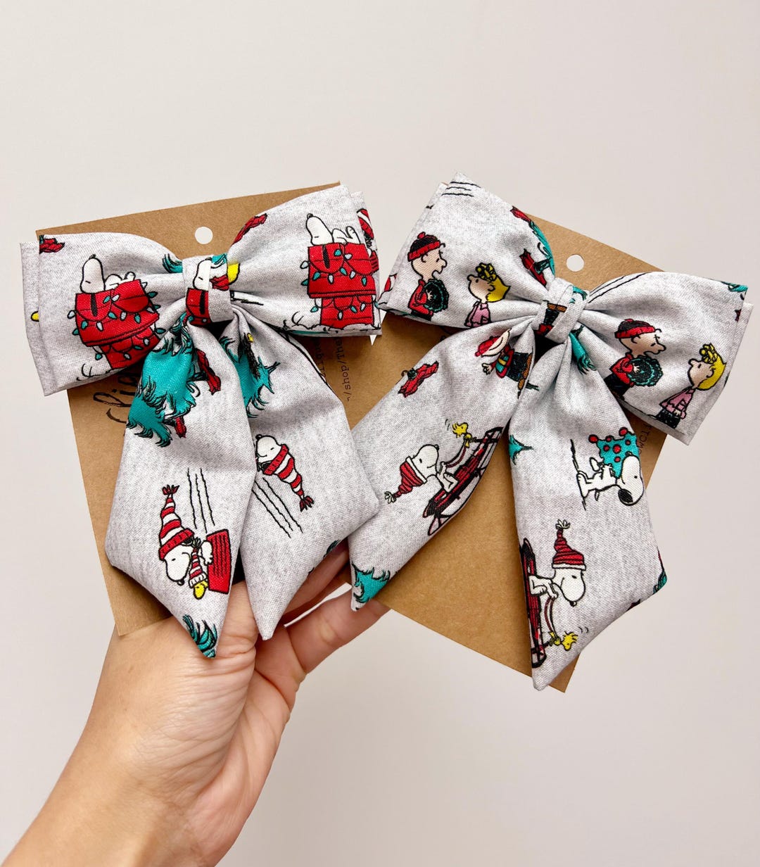 Snoopy Christmas Hair Bow, Peanuts Christmas, Christmas Hair Bow ...
