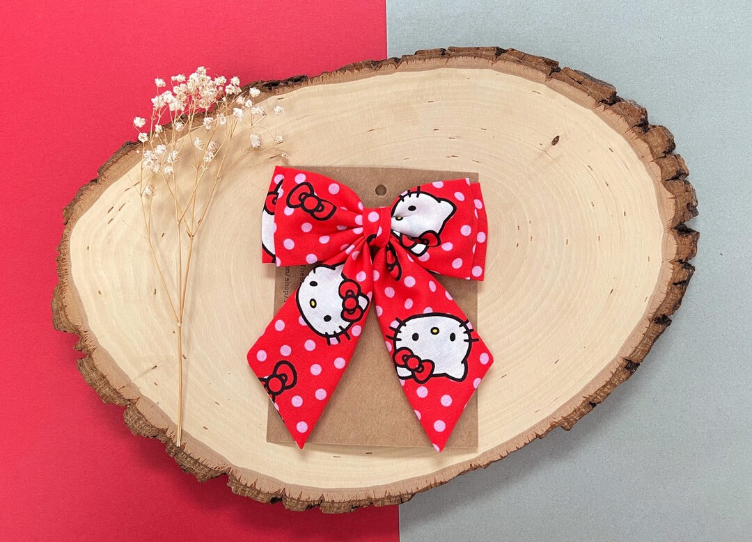 Hello Kitty Hair Bow, Sanrio Hair Bow, Pink Hair Bow, Large Hair Bows ...