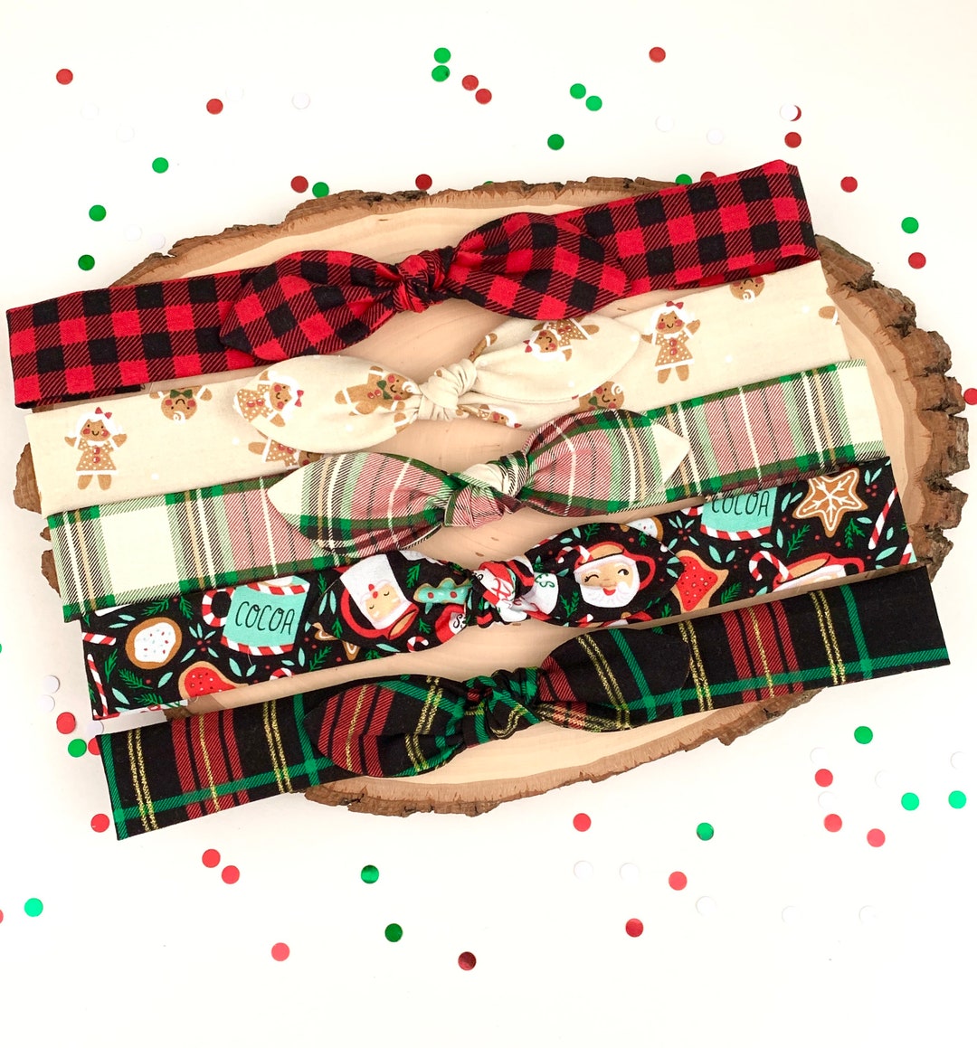 Christmas Adjustable Topknot Headbands, Christmas Headbands,christmas ...