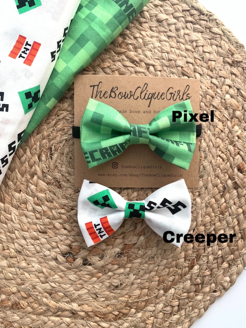 Minecraft Inspired Bow Tie Minecraft Pixel Bow Tieminecraft - Etsy