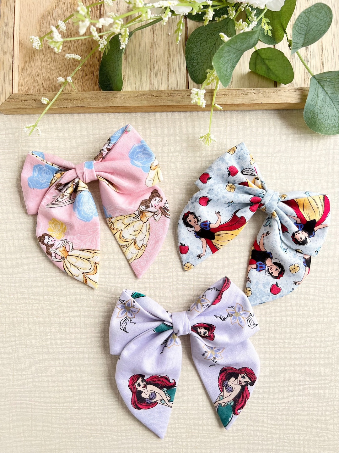 Disney Princess Hair Bows,ariel Hair Bows, Princess Jasmine Hair Bow ...
