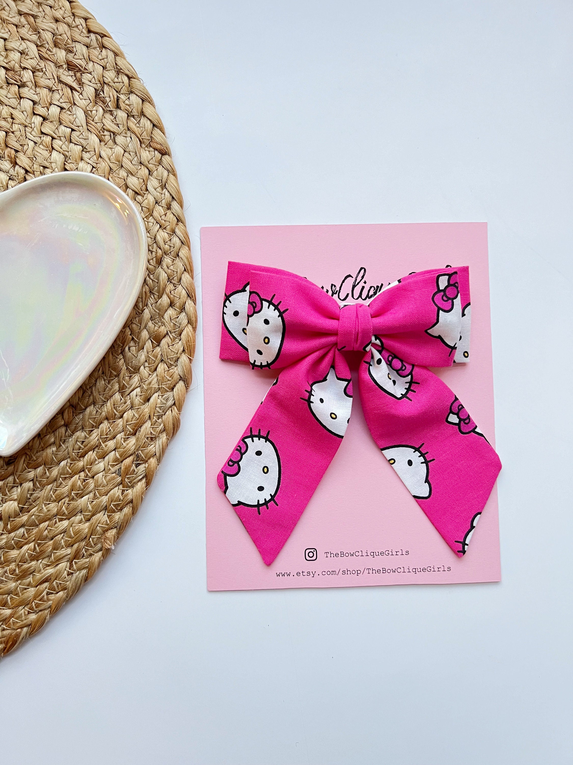 Hello Kitty Hair Bow, Sanrio Hair Bow, Pink Hair Bow, Large Hair Bows ...