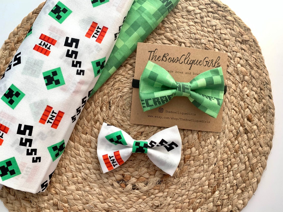 Minecraft Inspired Bow Tie Minecraft Pixel Bow Tieminecraft - Etsy