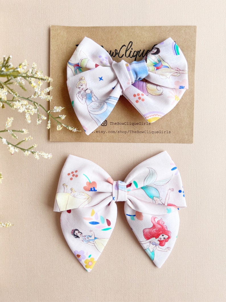 Disney Princess Hair Bows Disney Hair Bows Princess Ariel - Etsy