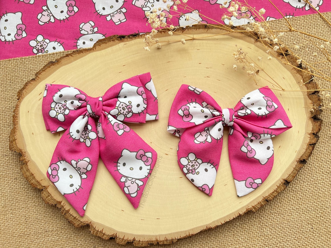 Hello Kitty Hair Bow, Sanrio Hair Bow, Hello Kitty Hair Accessory, Pink ...