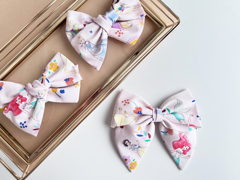 Disney Princess Hair Bows Disney Hair Bows Princess Ariel - Etsy
